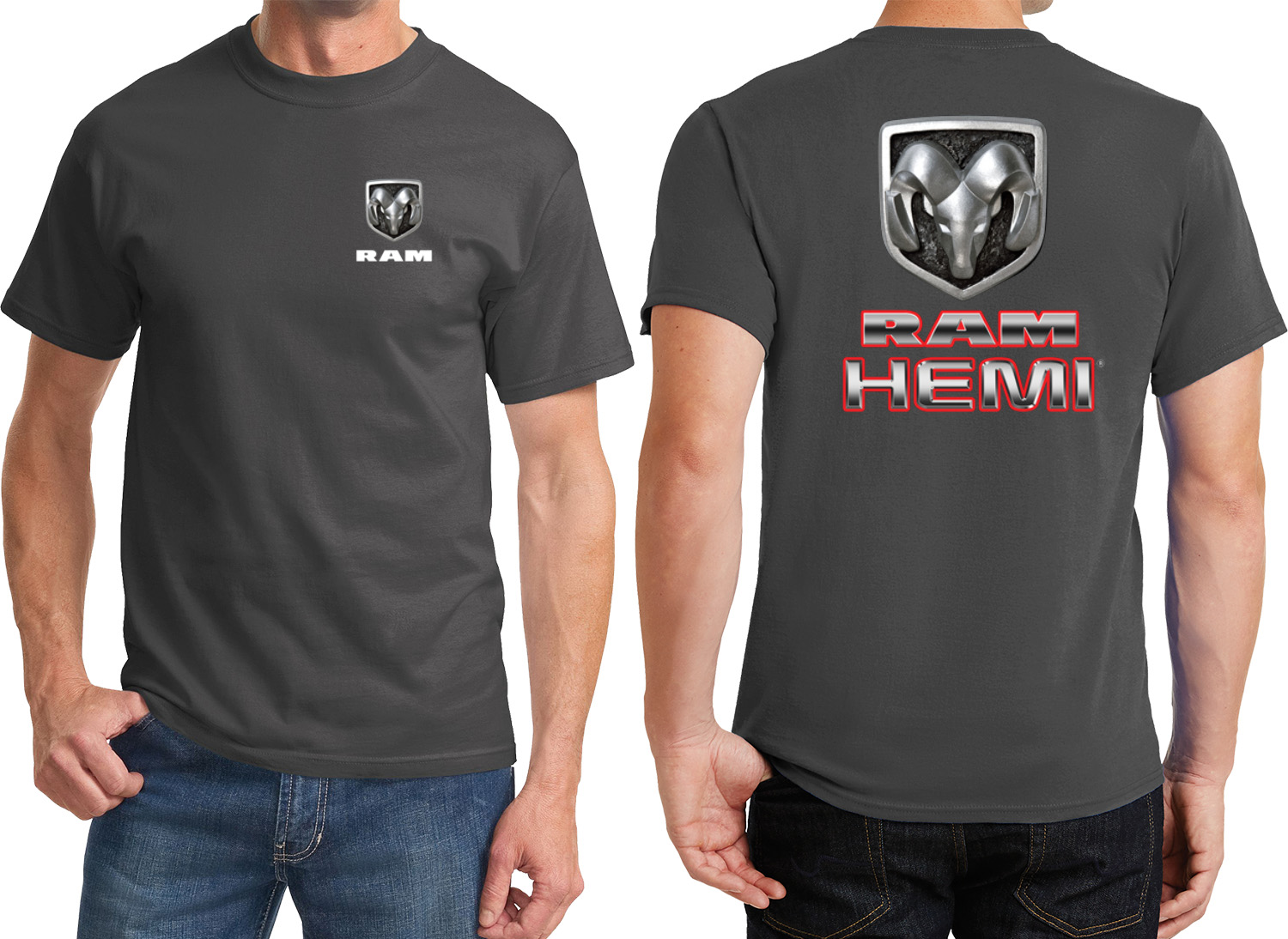 Dodge Ram Hemi Logo Front & Back Shirts - Ram Hemi Logo Shirts