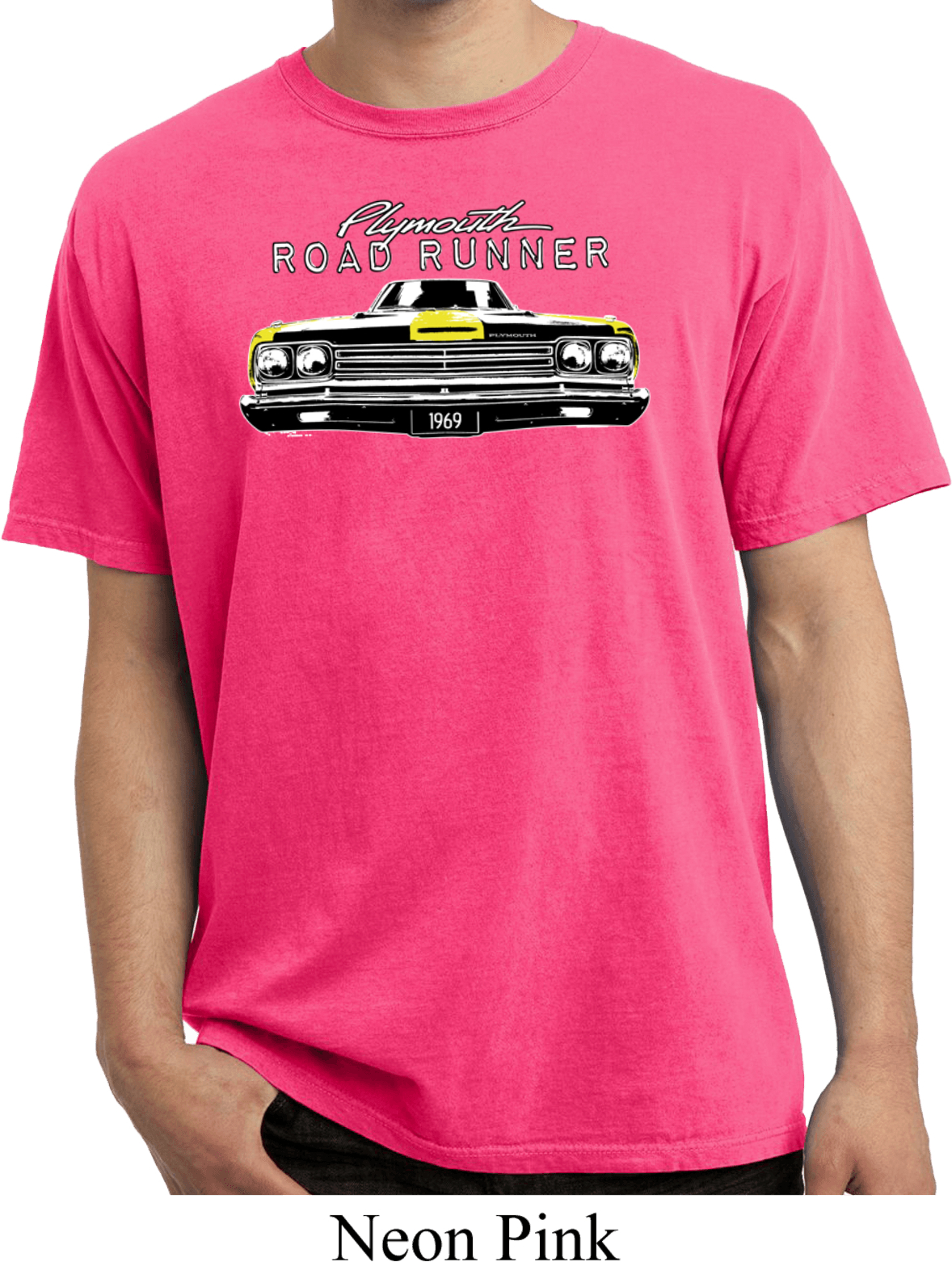 Dodge Yellow Plymouth Roadrunner Pigment Dyed Shirt - Yellow Plymouth ...