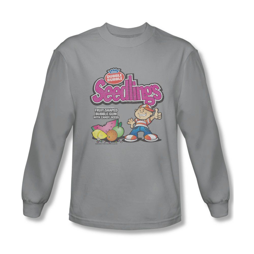 Double Bubble Shirt Seedlings Long Sleeve Athletic Heather Tee T-Shirt ...