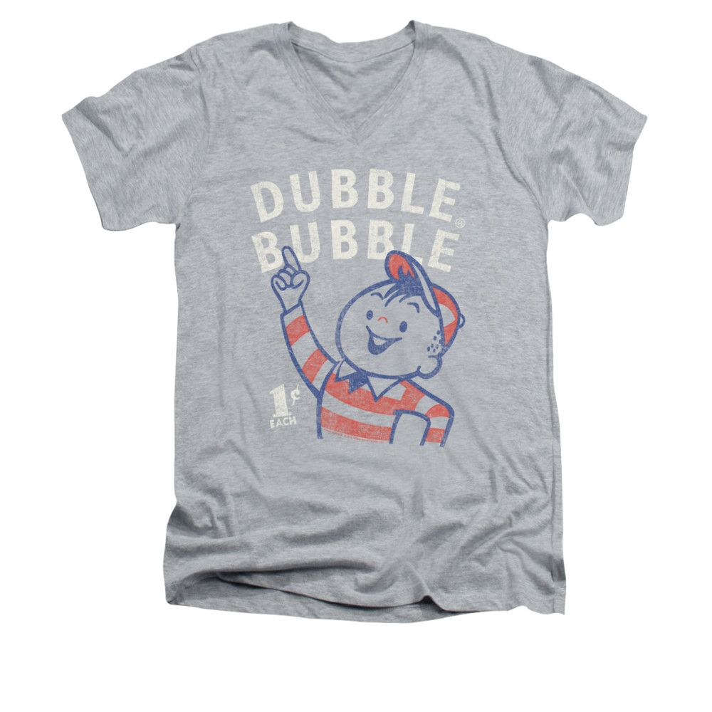 Double Bubble Shirt Slim Fit V-Neck Pointing Athletic Heather T-Shirt ...