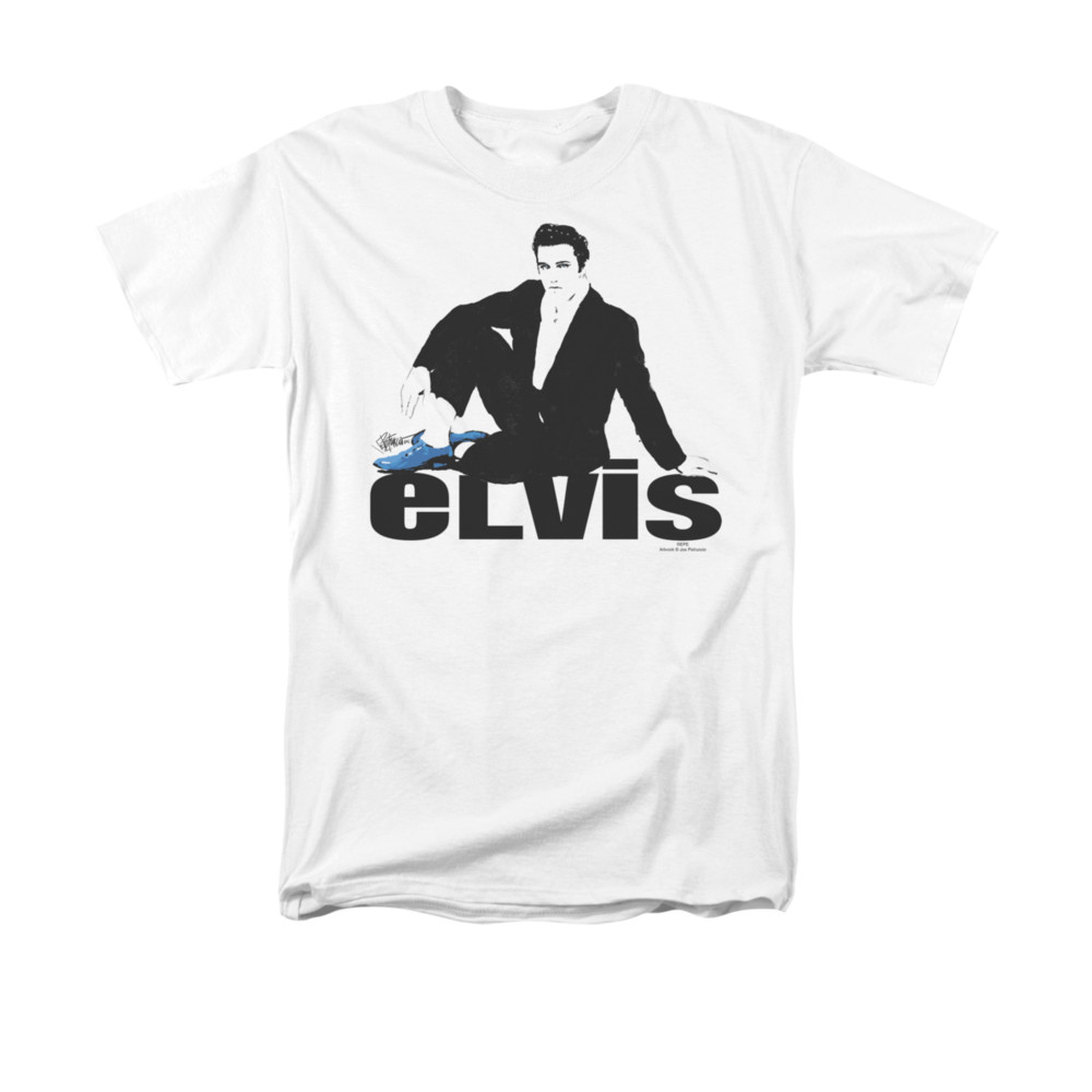 Elvis Presley Shirt Blue Suede White T-Shirt - Elvis Presley Blue Suede ...