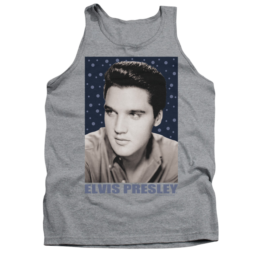 Elvis Presley Shirt Tank Top Blue Sparkle Athletic Heather Tanktop ...