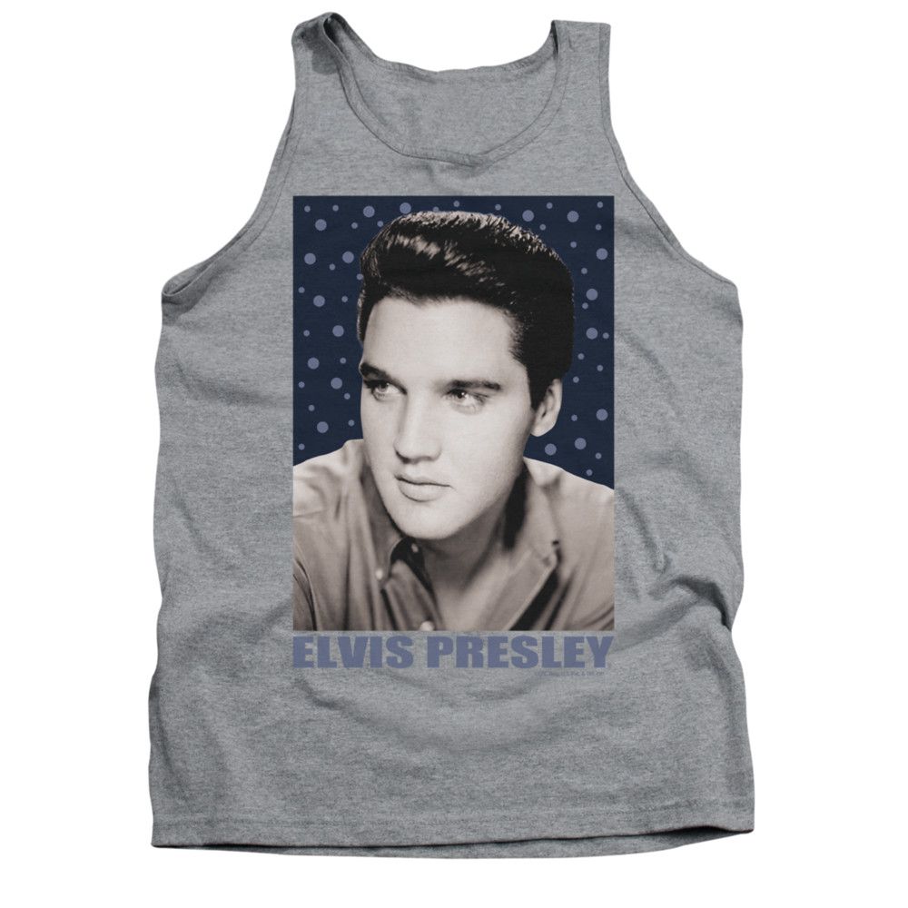 Elvis Presley Shirt Tank Top Blue Sparkle Athletic Heather Tanktop ...