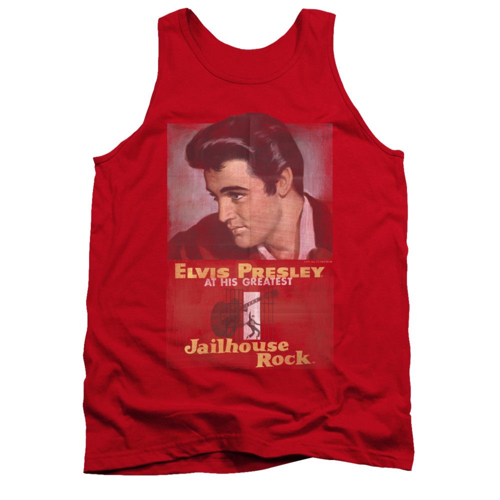 Elvis Presley Shirt Tank Top Jailhouse Rocker Poster Red Tanktop ...