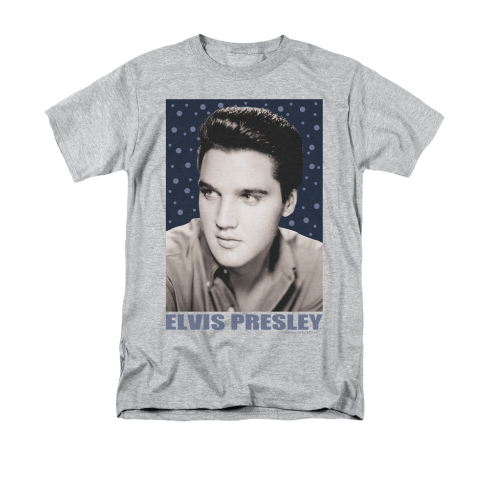 Elvis T-shirt - Classic Rock King Blue Sparkle - Heather Grey - Elvis ...