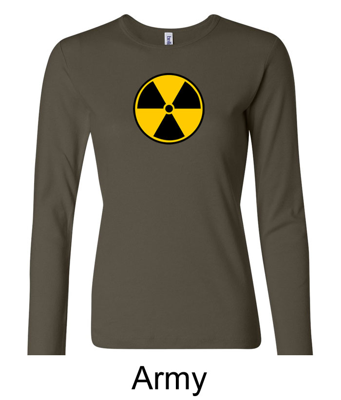 Fallout Shirt Radioactive Radiation Symbol Ladies Long Sleeve Shirt ...