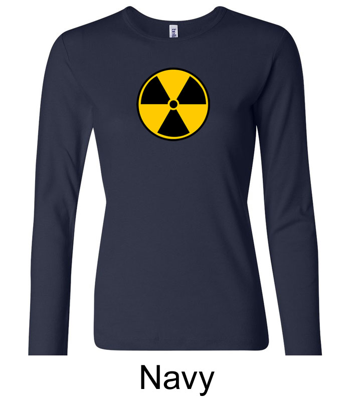 Fallout Shirt Radioactive Radiation Symbol Ladies Long Sleeve Shirt ...