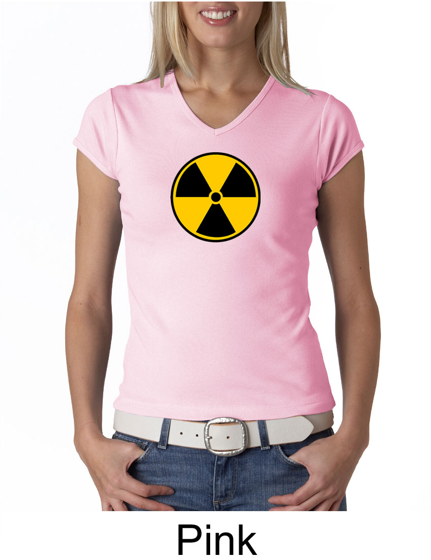 Fallout Shirt Radioactive Radiation Symbol Ladies V-neck Shirt ...