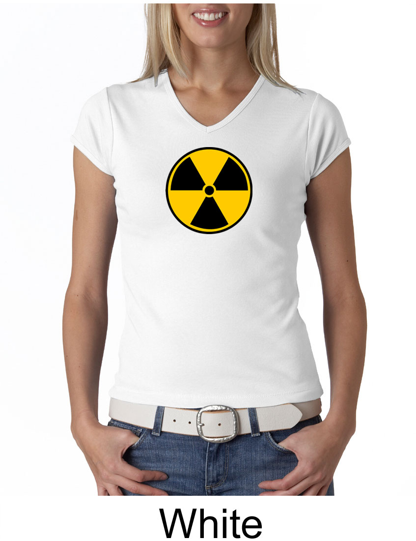 Fallout Shirt Radioactive Radiation Symbol Ladies V-neck Shirt ...