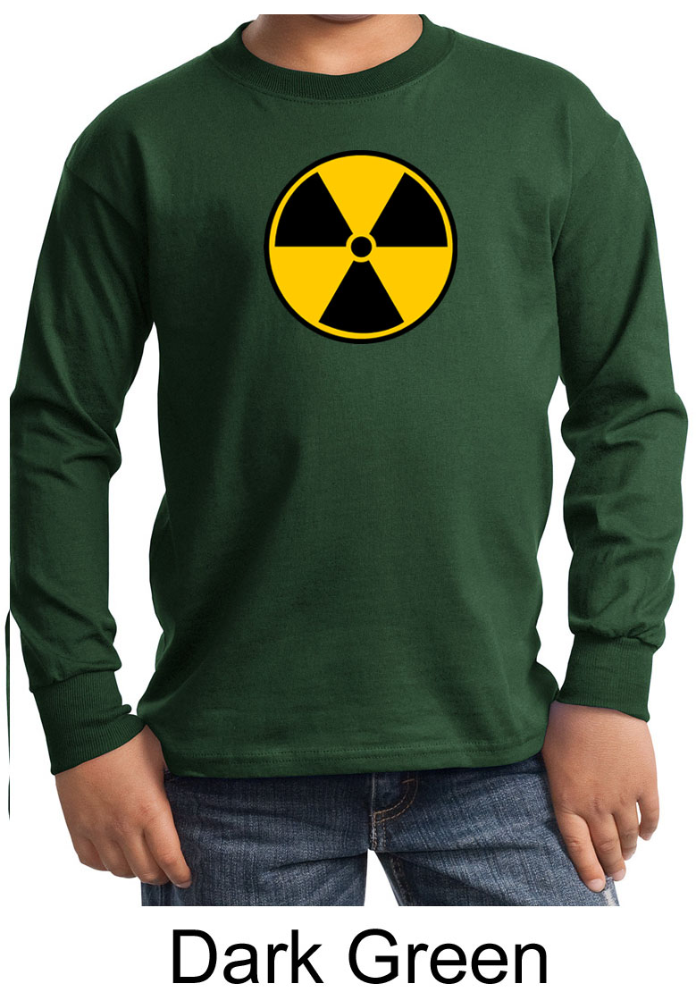 Fallout Shirt Radioactive Radiation Symbol Youth Long Sleeve Shirt ...