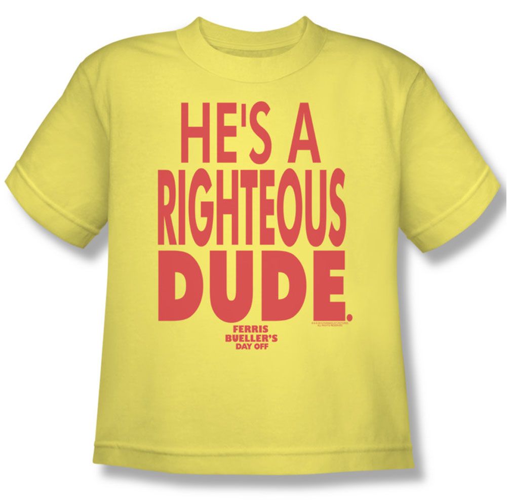 Ferris Bueller's Day Off Shirt Kids Righteous Dude Banana Youth Tee ...