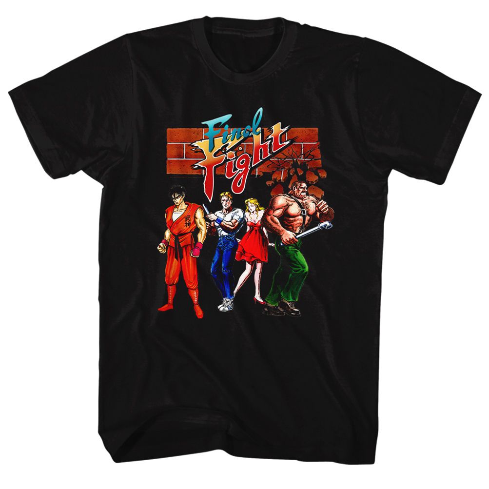 Final Fight Video Game Shirt FF Gang Black T-Shirt - Final Fight Shirts