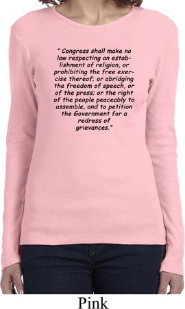 First Amendment Ladies Long Sleeve Shirt - First Amendment Ladies Shirts