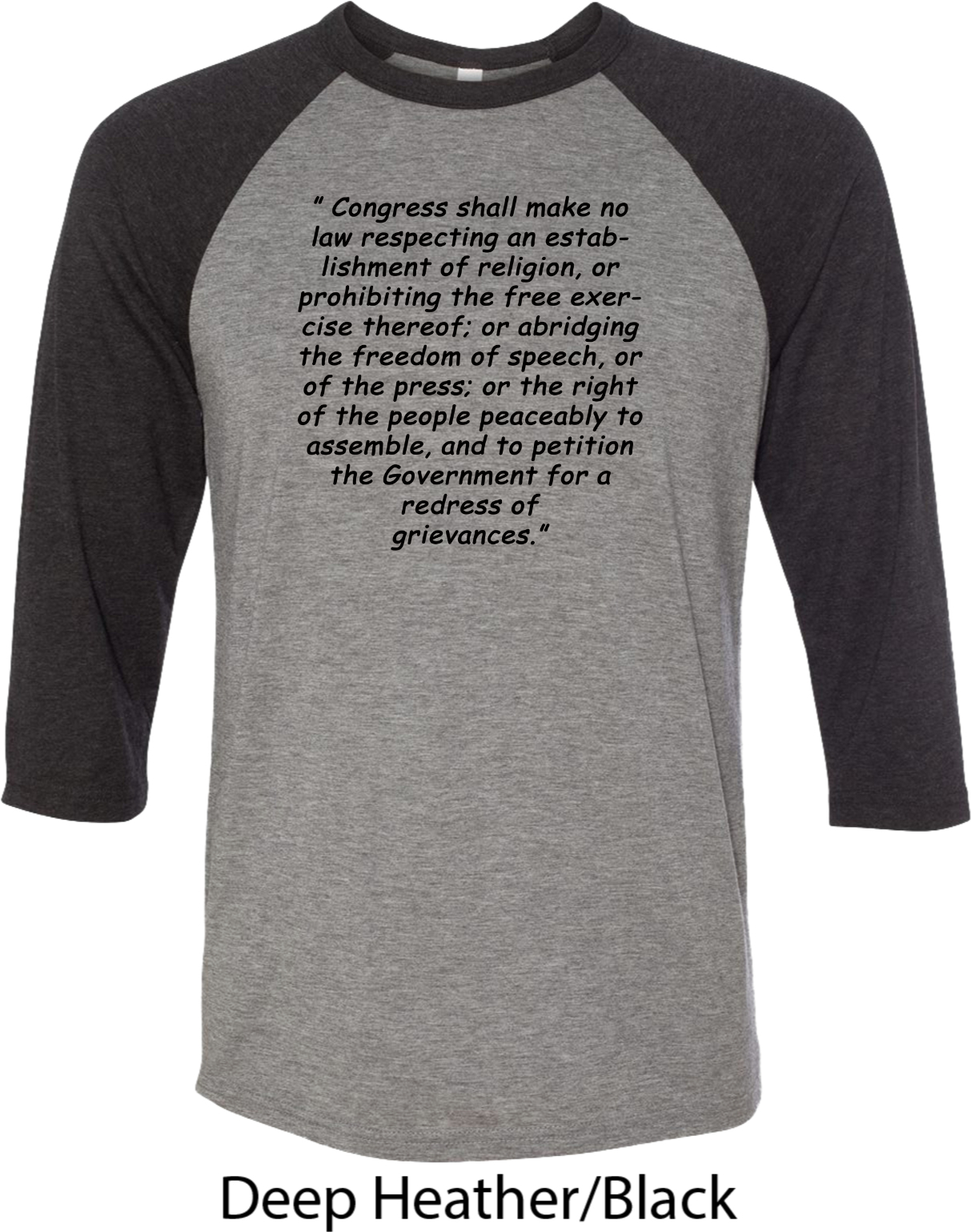 First Amendment Mens Raglan Shirt - First Amendment Mens Shirts