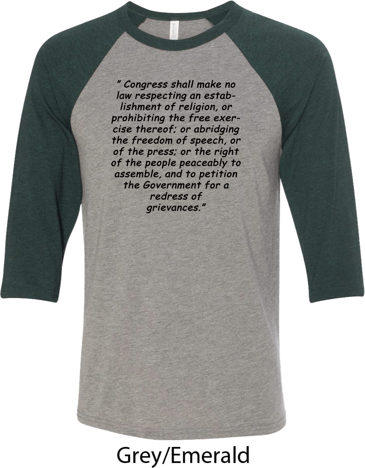 First Amendment Mens Raglan Shirt - First Amendment Mens Shirts