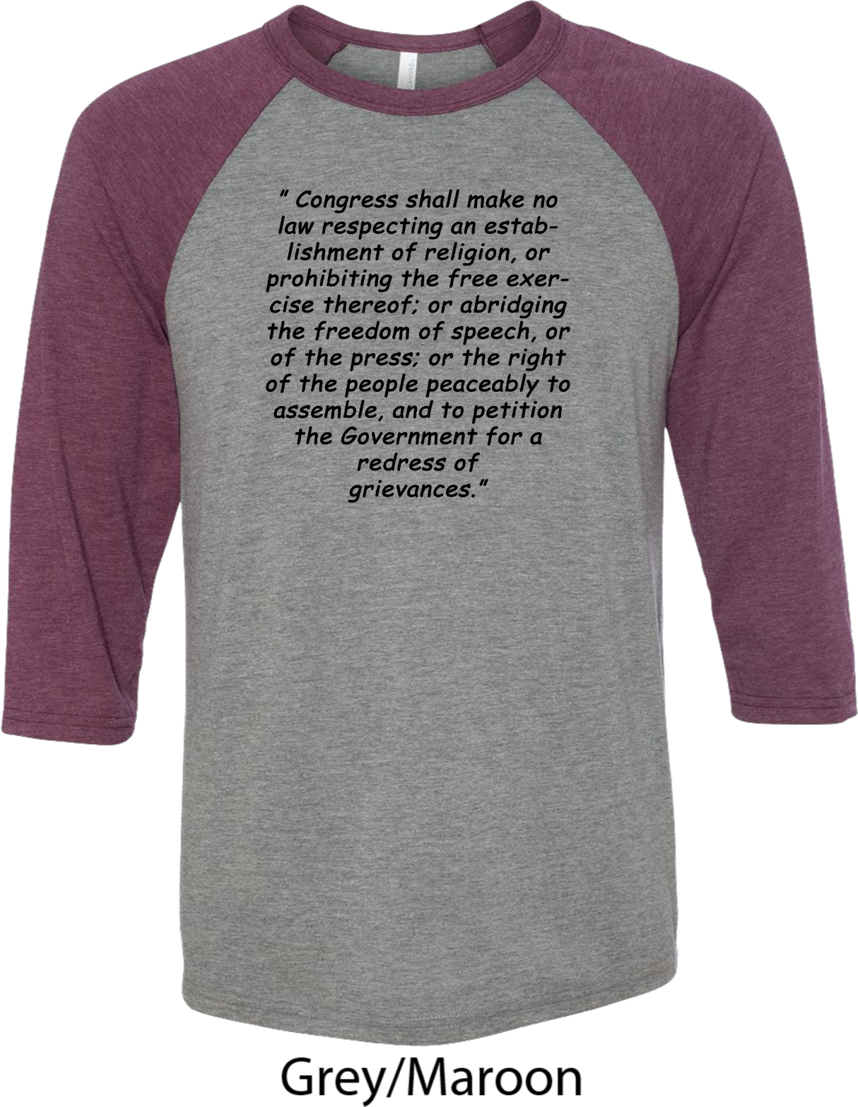 First Amendment Mens Raglan Shirt - First Amendment Mens Shirts