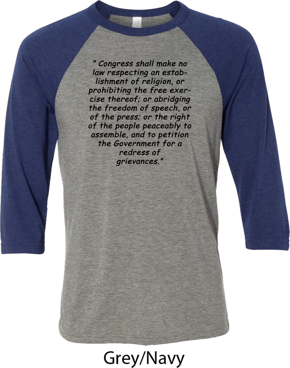 First Amendment Mens Raglan Shirt - First Amendment Mens Shirts