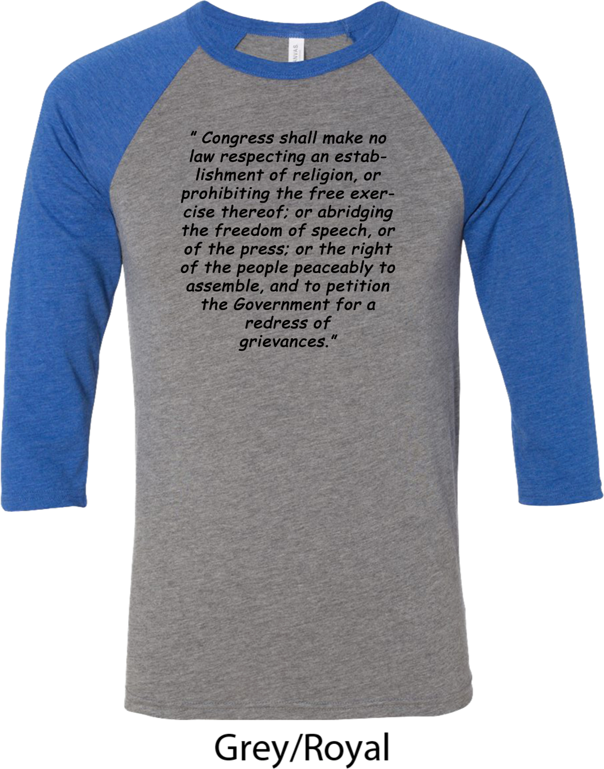 First Amendment Mens Raglan Shirt - First Amendment Mens Shirts