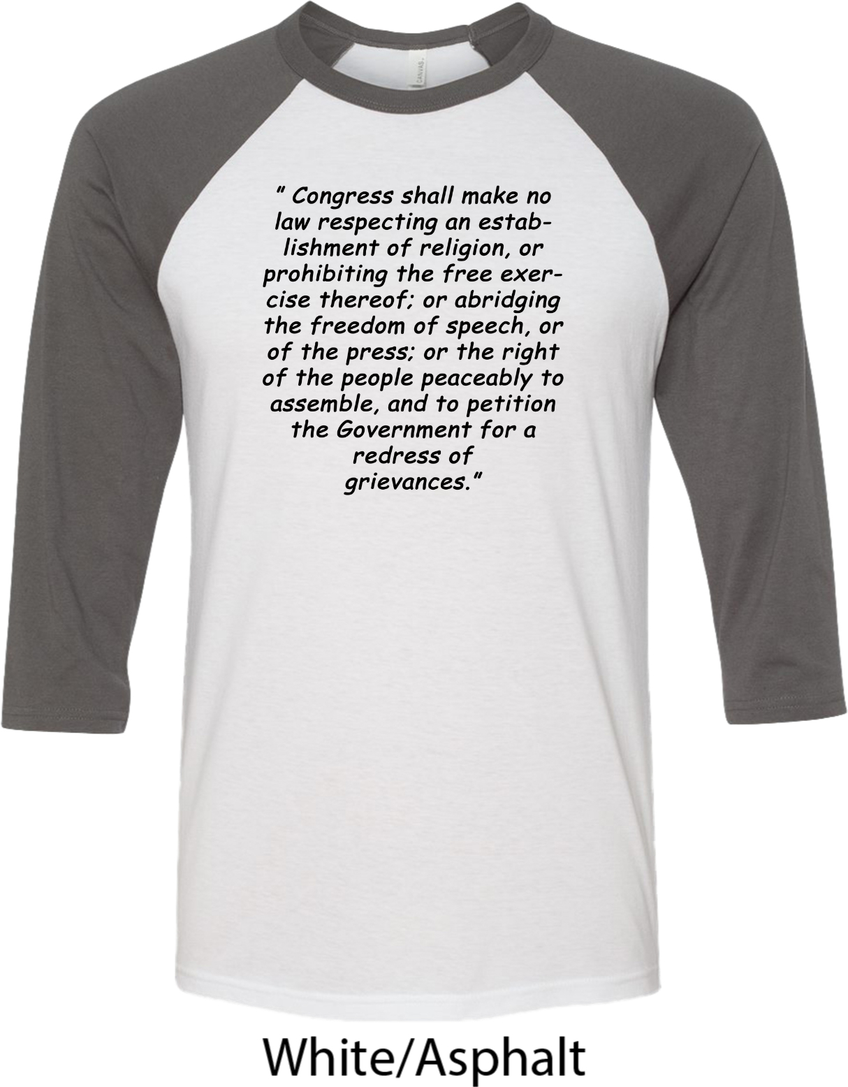 First Amendment Mens Raglan Shirt - First Amendment Mens Shirts