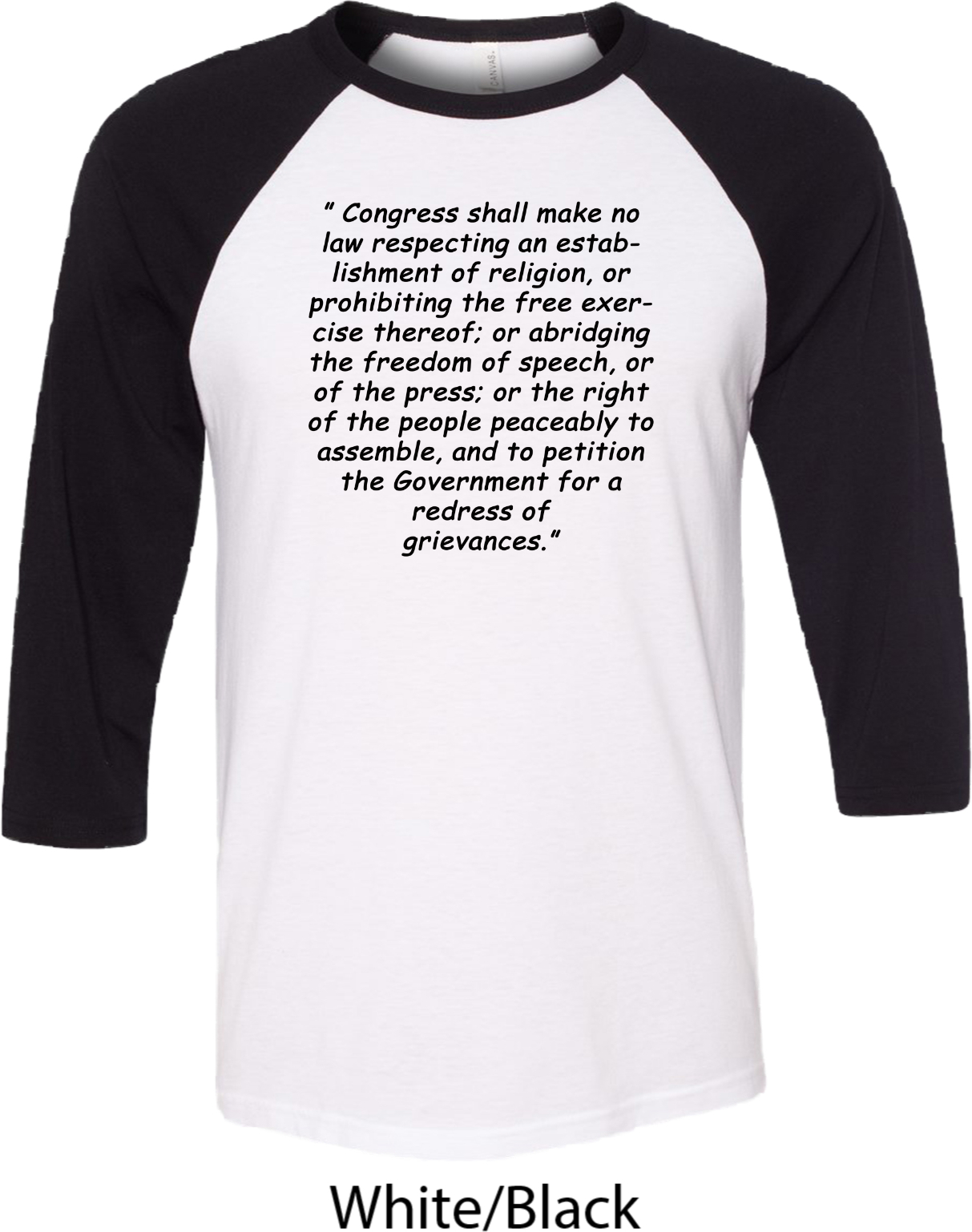 First Amendment Mens Raglan Shirt - First Amendment Mens Shirts
