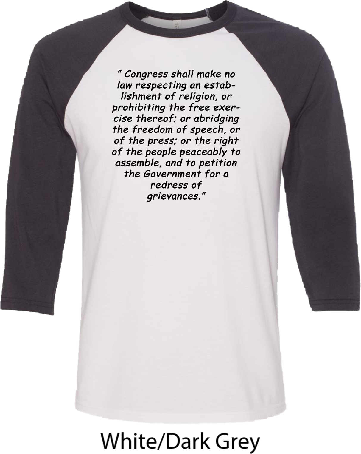 First Amendment Mens Raglan Shirt - First Amendment Mens Shirts