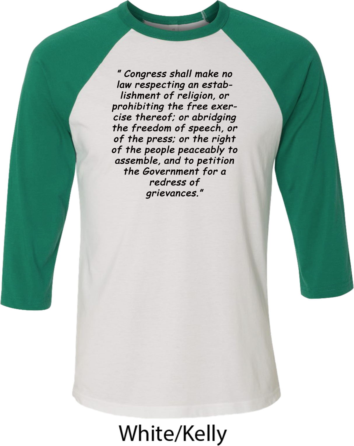 First Amendment Mens Raglan Shirt - First Amendment Mens Shirts