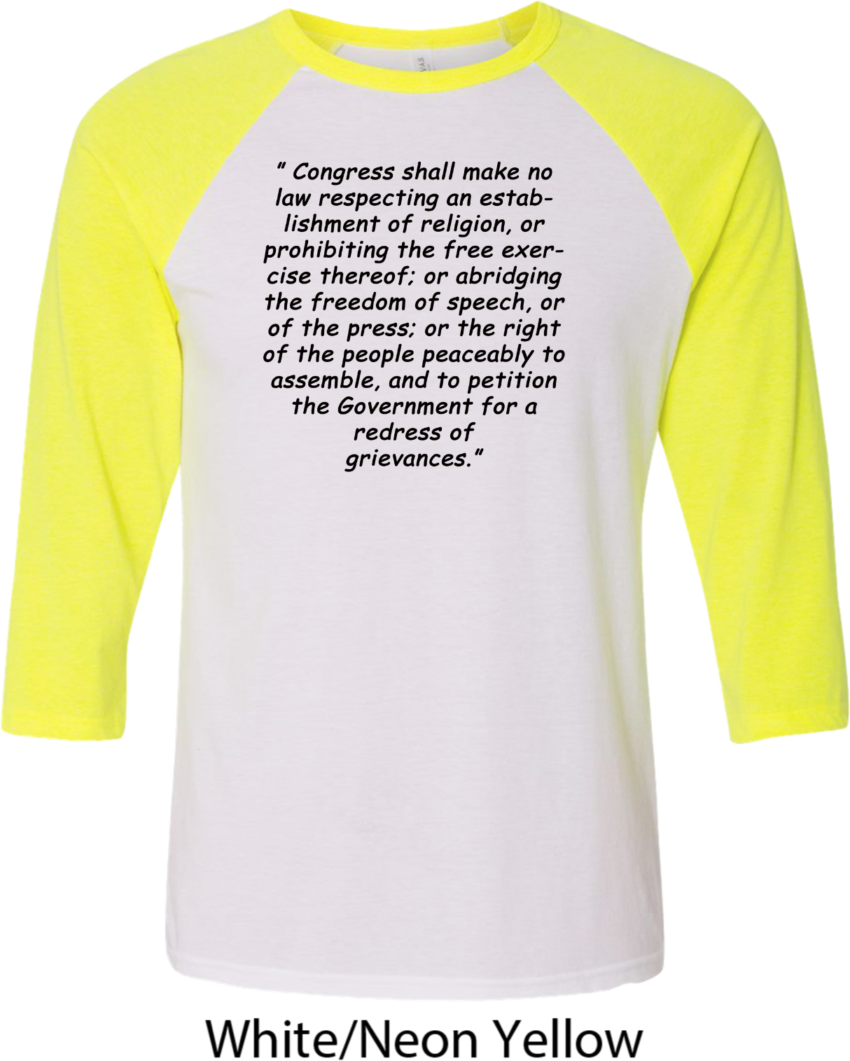 First Amendment Mens Raglan Shirt - First Amendment Mens Shirts