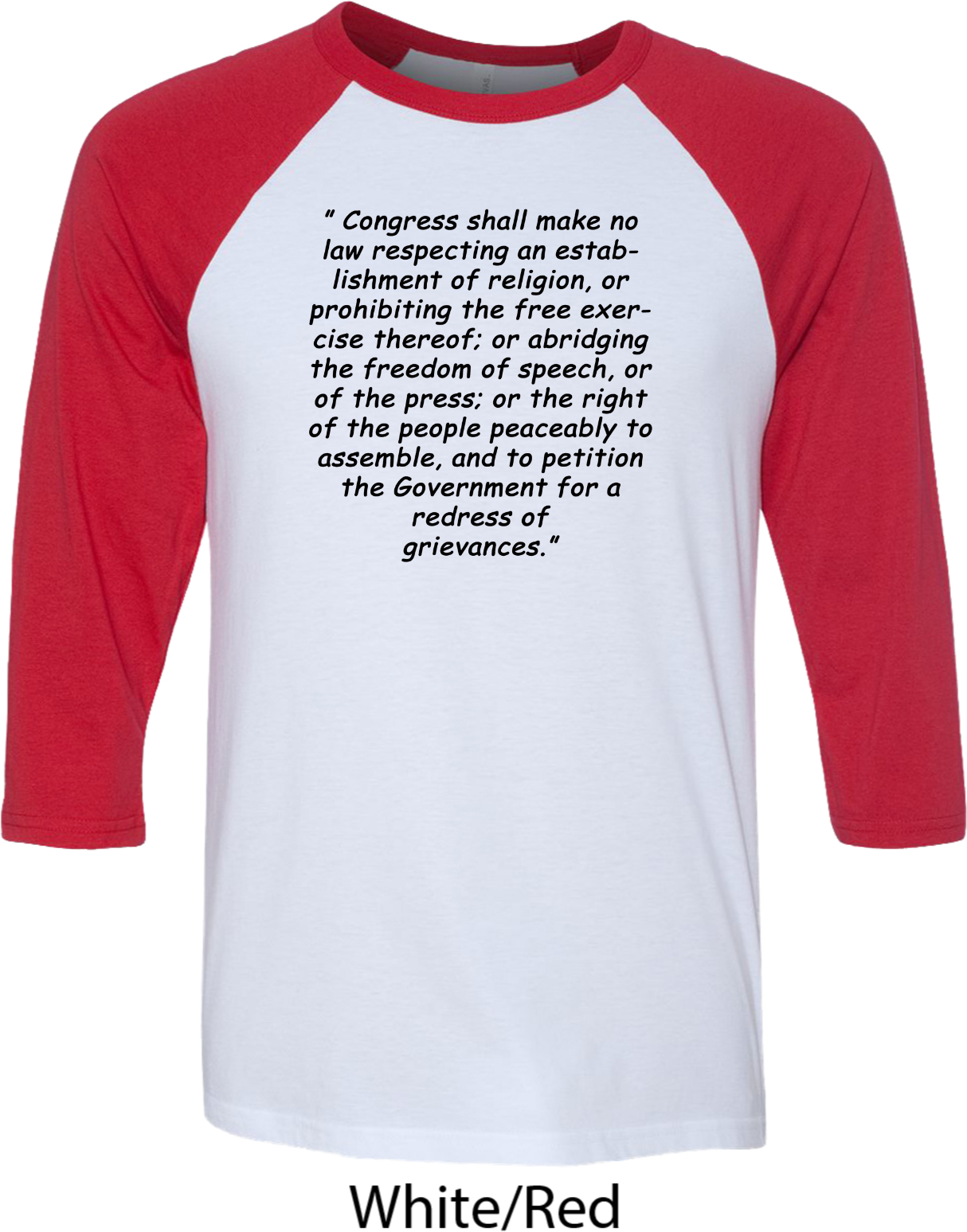 First Amendment Mens Raglan Shirt - First Amendment Mens Shirts