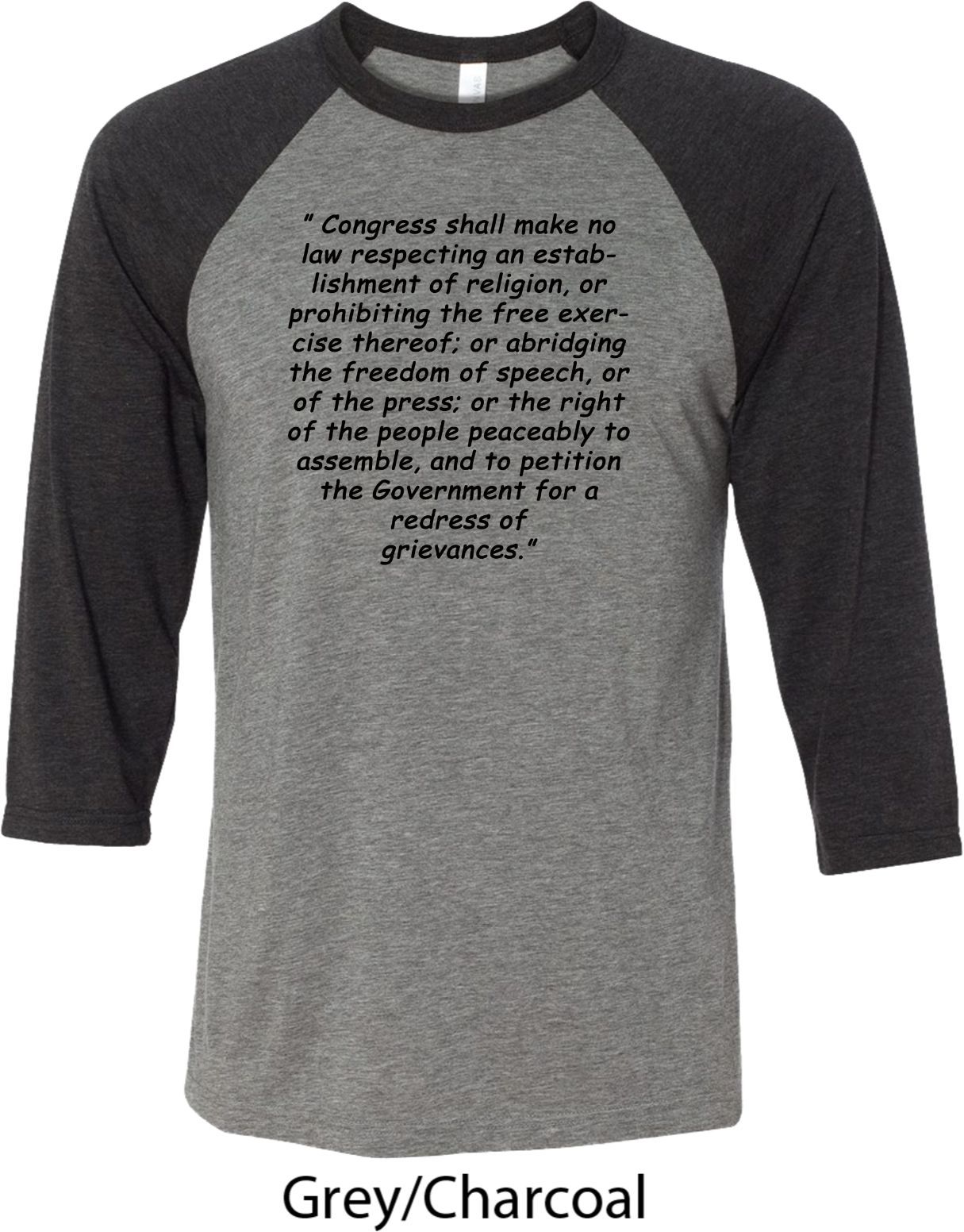 First Amendment Mens Raglan Shirt - First Amendment Mens Shirts