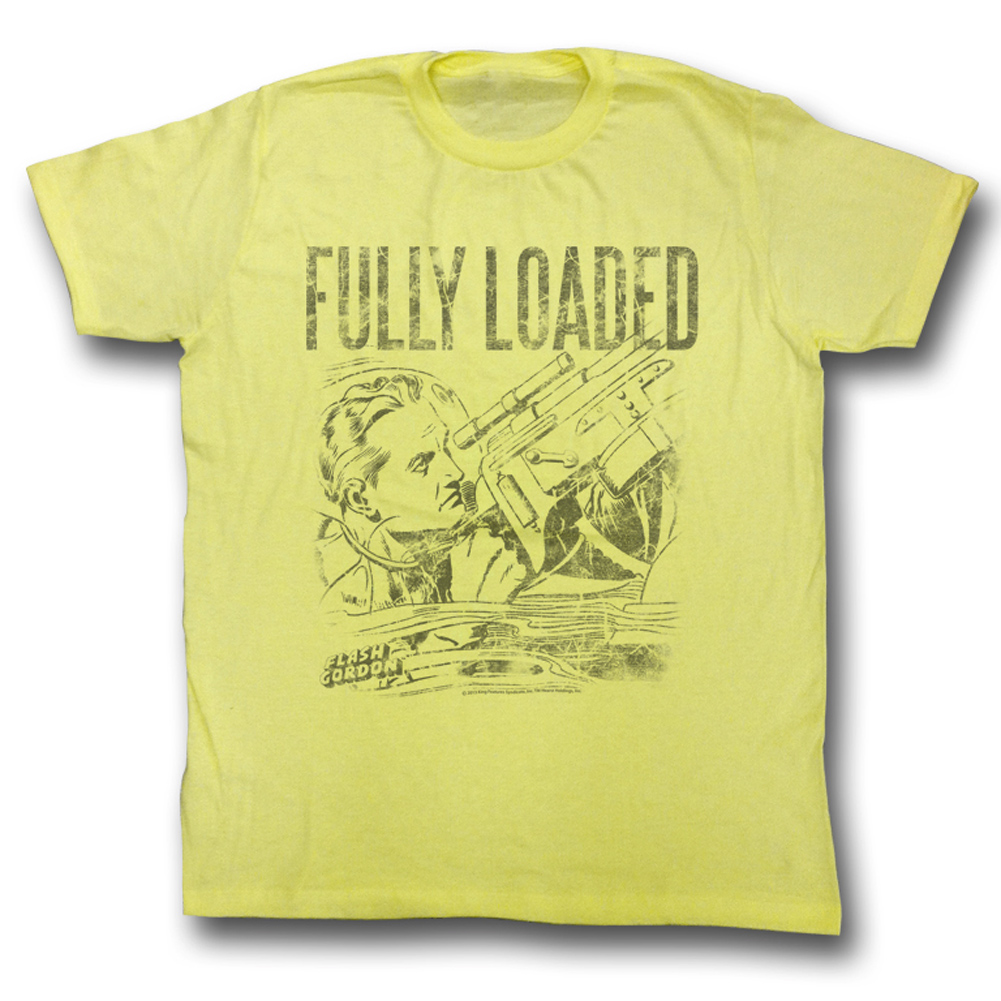 Flash Gordon Shirt Fully Loaded Adult Yellow Tee T-Shirt - Flash Gordon ...