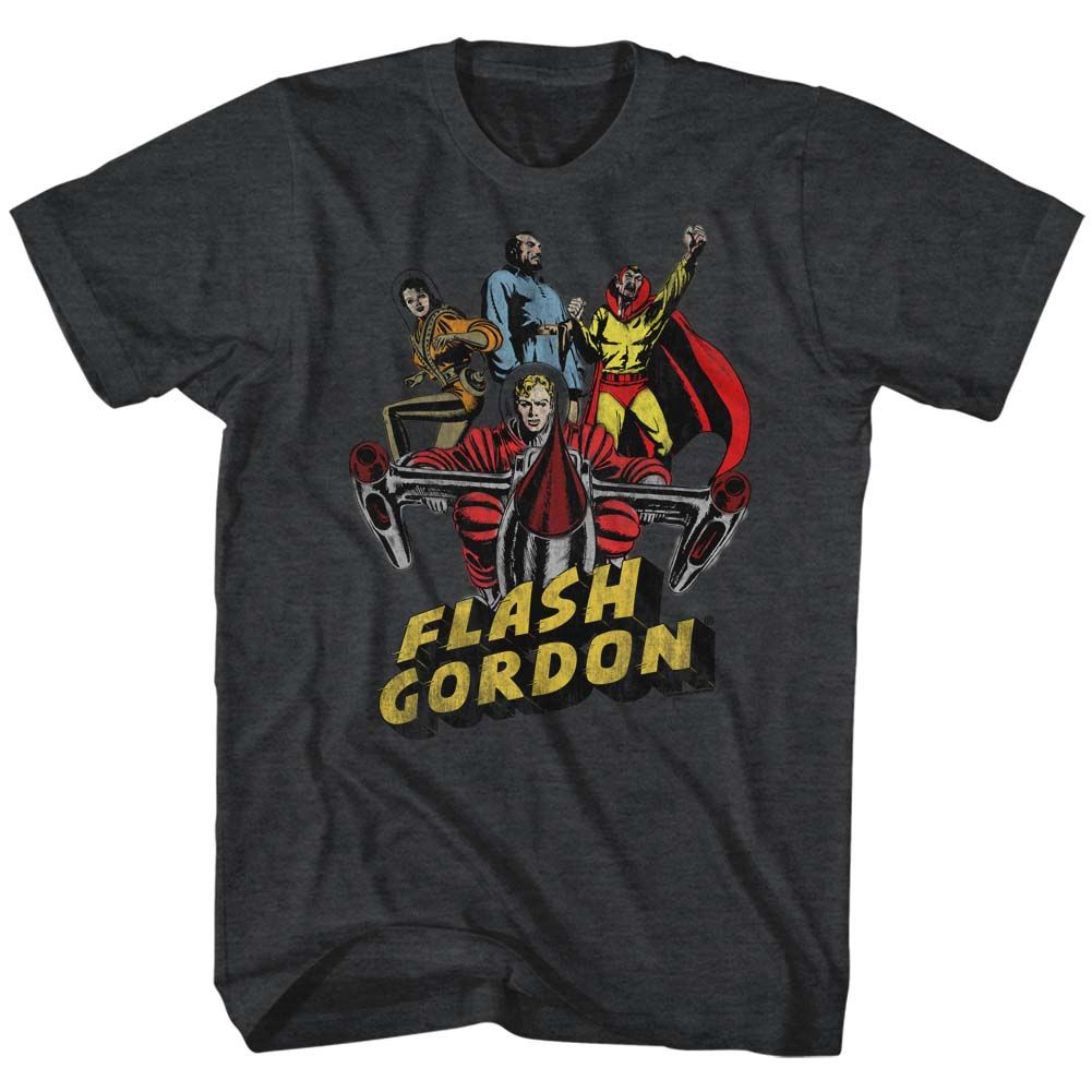 Flash Gordon Shirt Greatest Adventure Black Heather T-Shirt - Flash ...