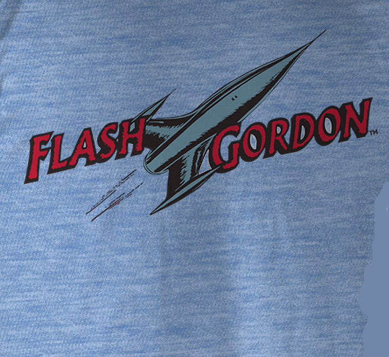 Flash Gordon T-Shirt - Flash Comic Logo Adult Light Blue Tee Shirt ...
