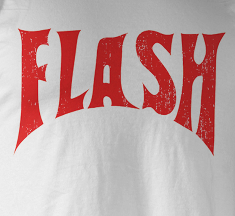 Flash Gordon T-Shirt - Flash Logo Front Only Adult White Tee Shirt ...