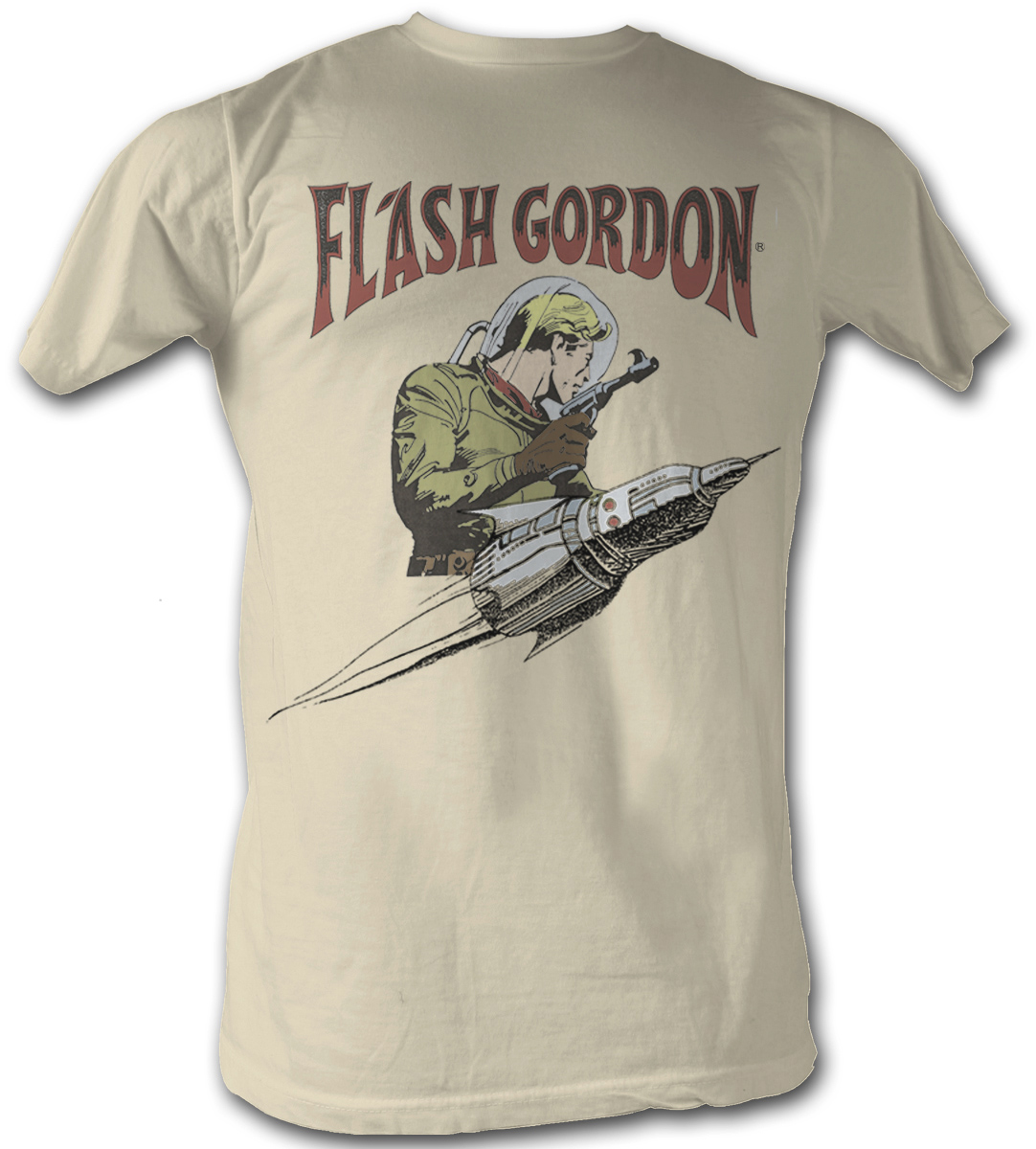 Flash Gordon T-Shirt - Flash Rocket Adult Gray Tee Shirt - Flash Gordon ...