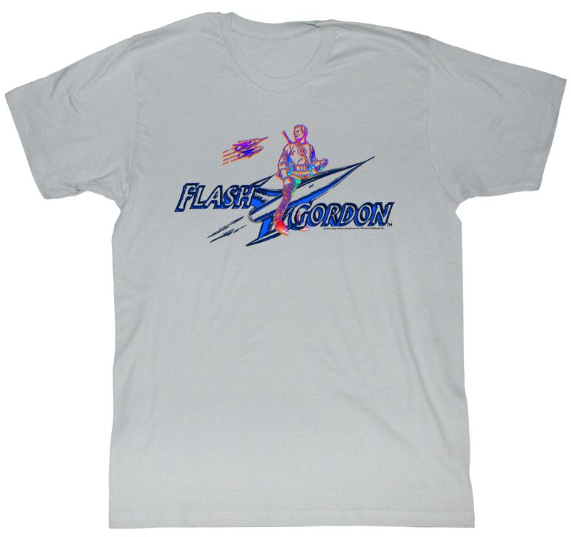 Flash Gordon T-Shirt Movie Neon Flash Adult Grey Tee Shirt - Flash ...