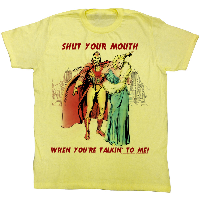 Flash Gordon T-Shirt Movie Shut It Adult Yellow Tee Shirt - Flash ...