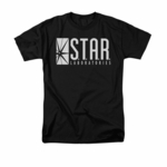 Flash Shirt Juniors V Neck Star Labs Black T-Shirt - Flash Star Labs Shirts