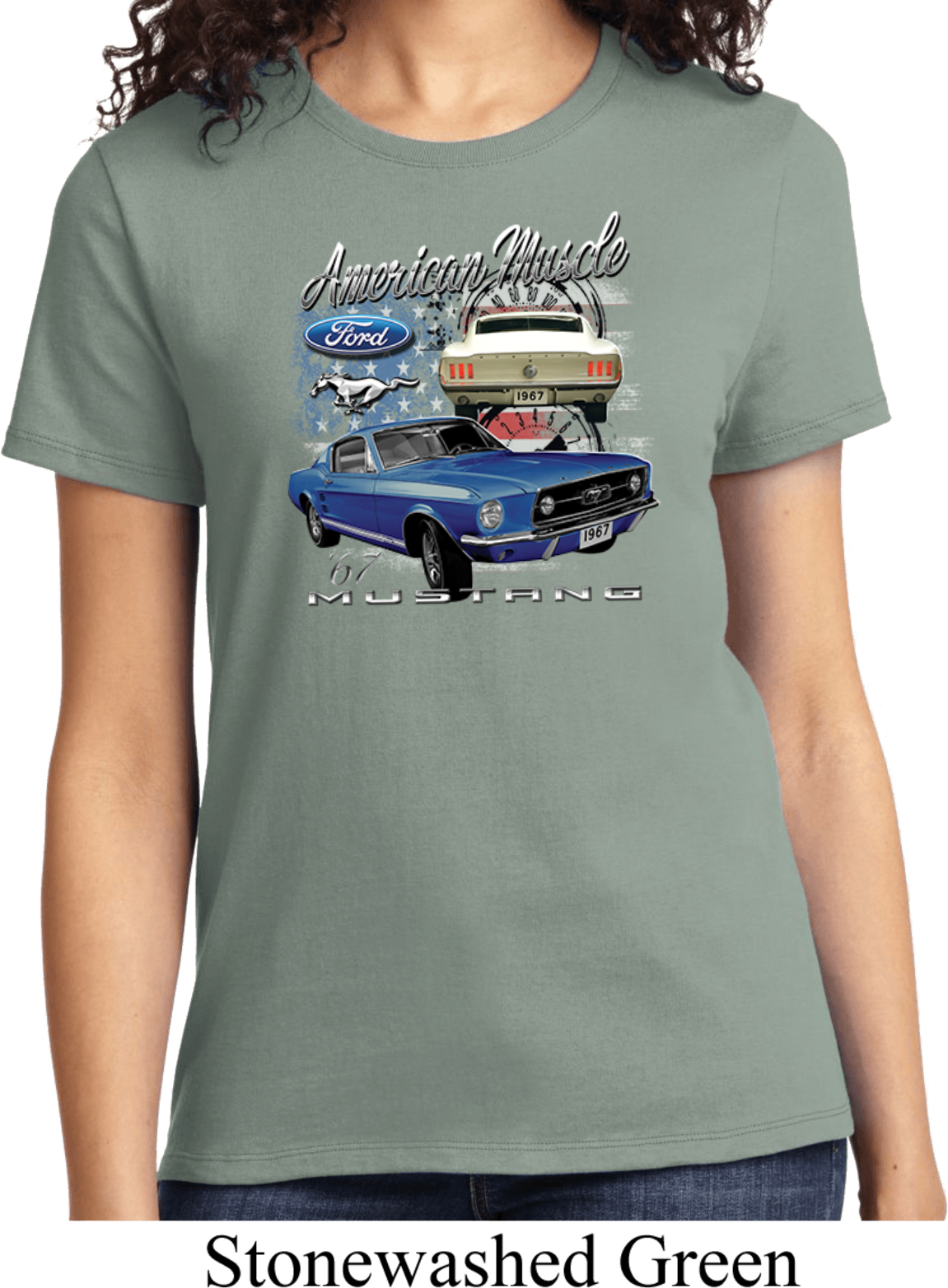 Ford American Muscle 1967 Mustang Ladies Shirt - American Muscle 1967 ...