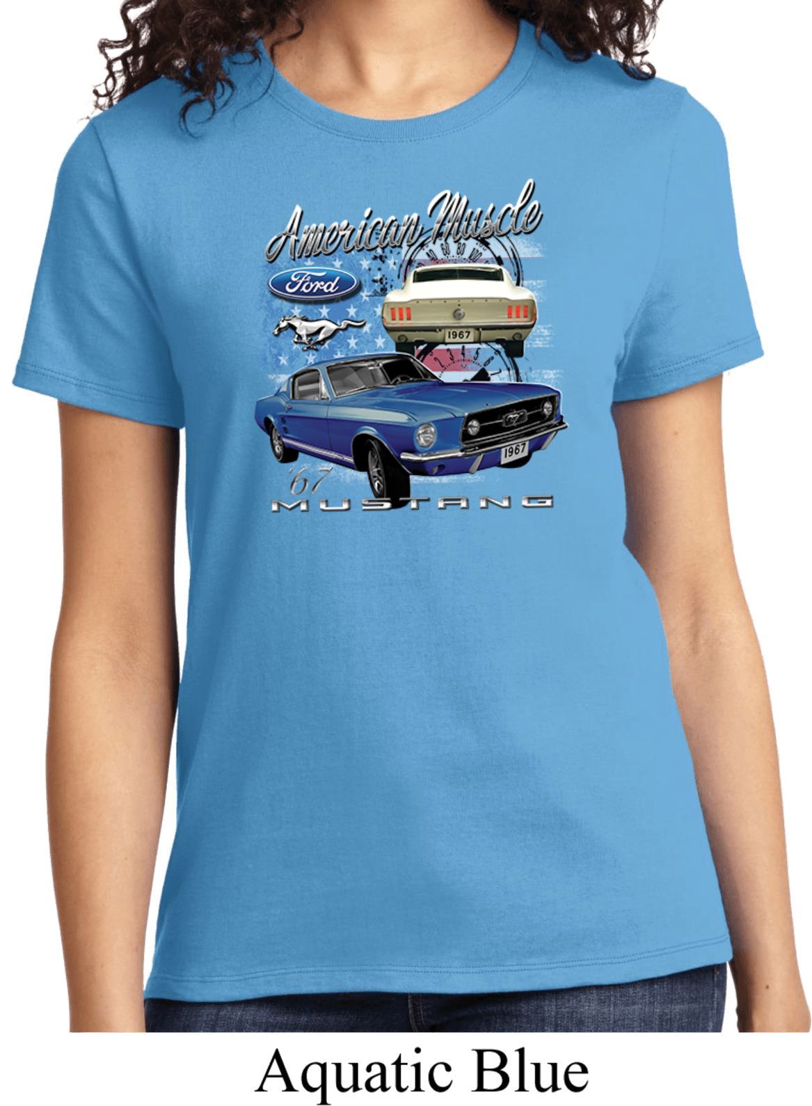 Ford American Muscle 1967 Mustang Ladies Shirt - American Muscle 1967 ...