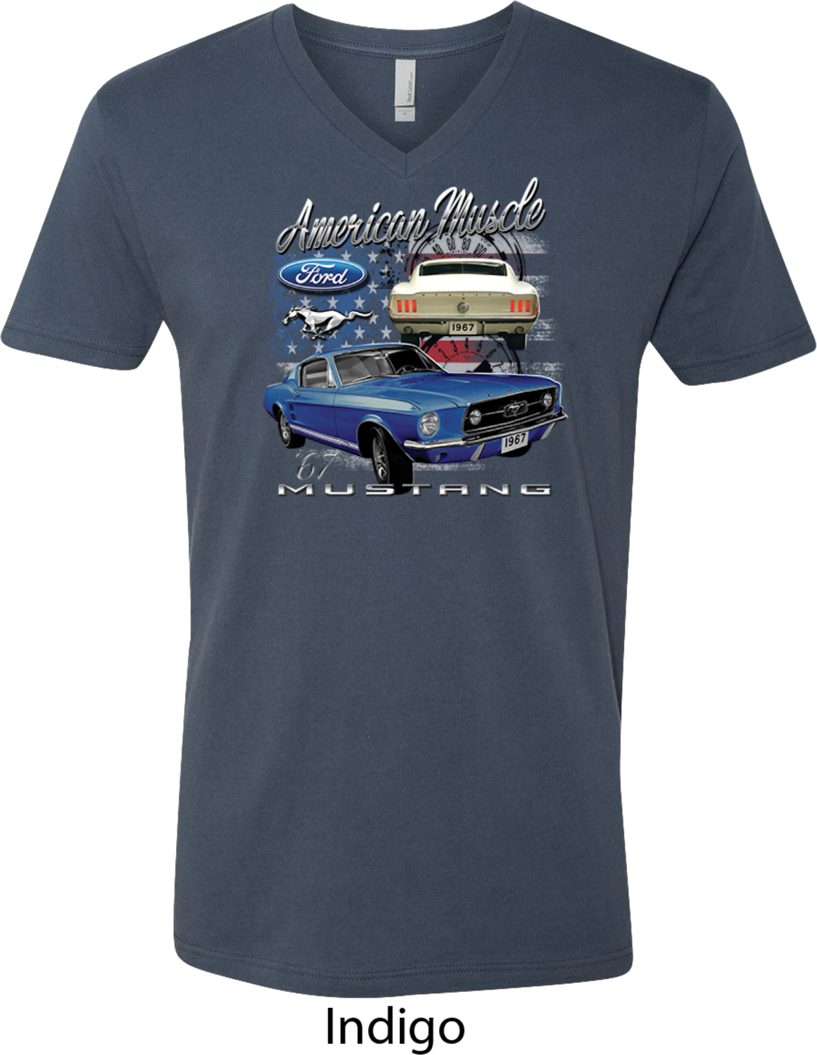 Ford American Muscle 1967 Mustang Mens V-Neck Shirt - American Muscle ...