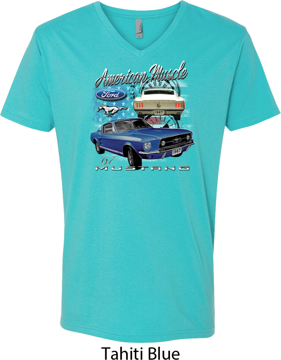 Ford American Muscle 1967 Mustang Mens V-Neck Shirt - American Muscle ...