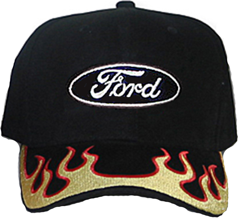 Ford Logo Hat - Flaming Embroidered Adjustable Cap - Ford Hats - Caps