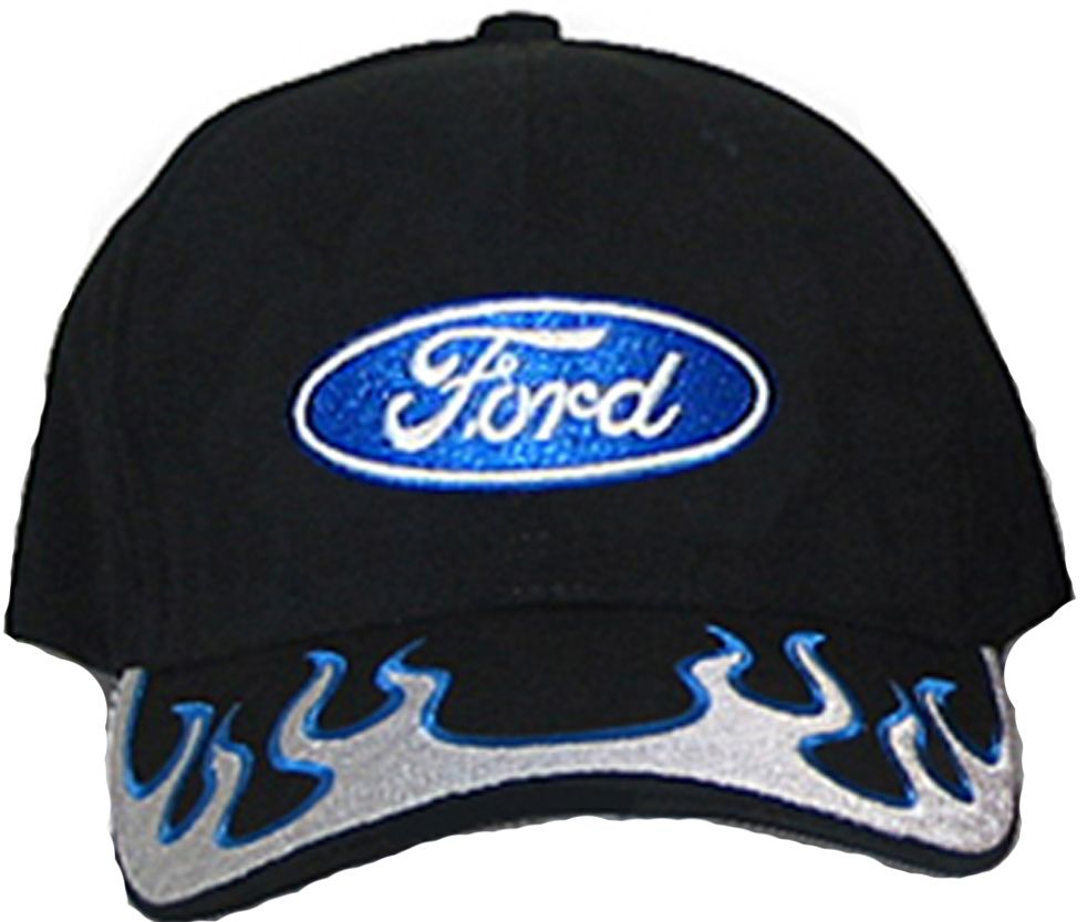 Ford Logo Hat - Flaming Embroidered Adjustable Cap - Ford Hats - Caps