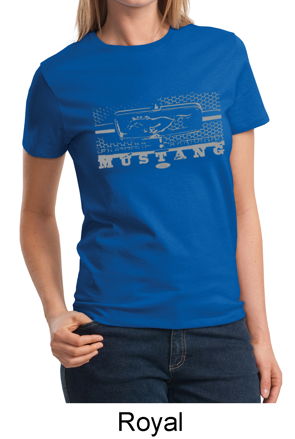 Ford Mustang Ladies Shirt Legend Honeycomb Grille Tee T-Shirt - Mustang ...