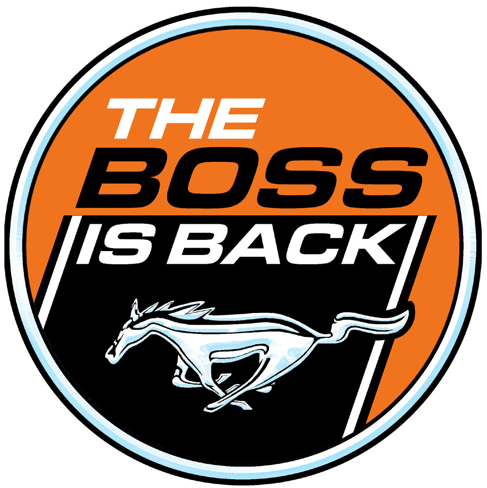 Ford Mustang Shirt - The Boss is Back Mens White T-shirt - Mustang T-shirts