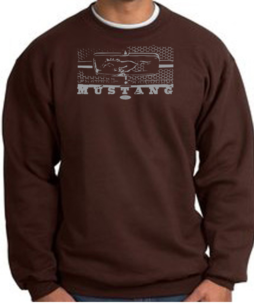 Ford Mustang Sweatshirt Legend Honeycomb Grille Brown Sweat Shirt ...