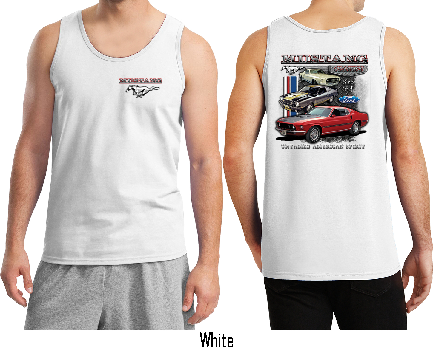 Ford Tank Top Mustangs Untamed (Front & Back) Tanktop - Ford Mustangs ...