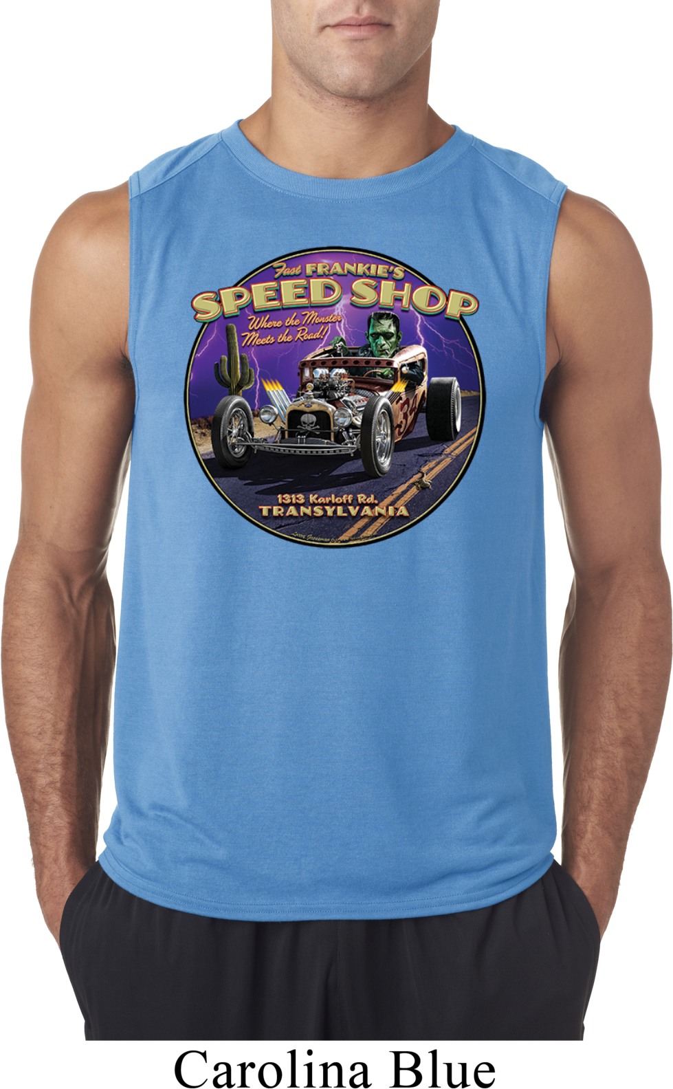 Frankenstein Tee Frankie's Speed Shop Sleeveless Shirt - Frankenstein ...
