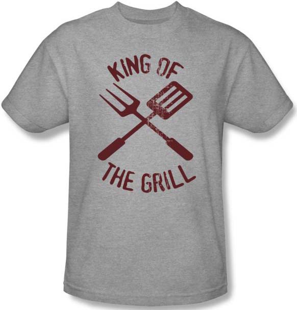 Funny Barbeque BBQ T-shirt - King of the Grill - Funny T-shirts - One ...