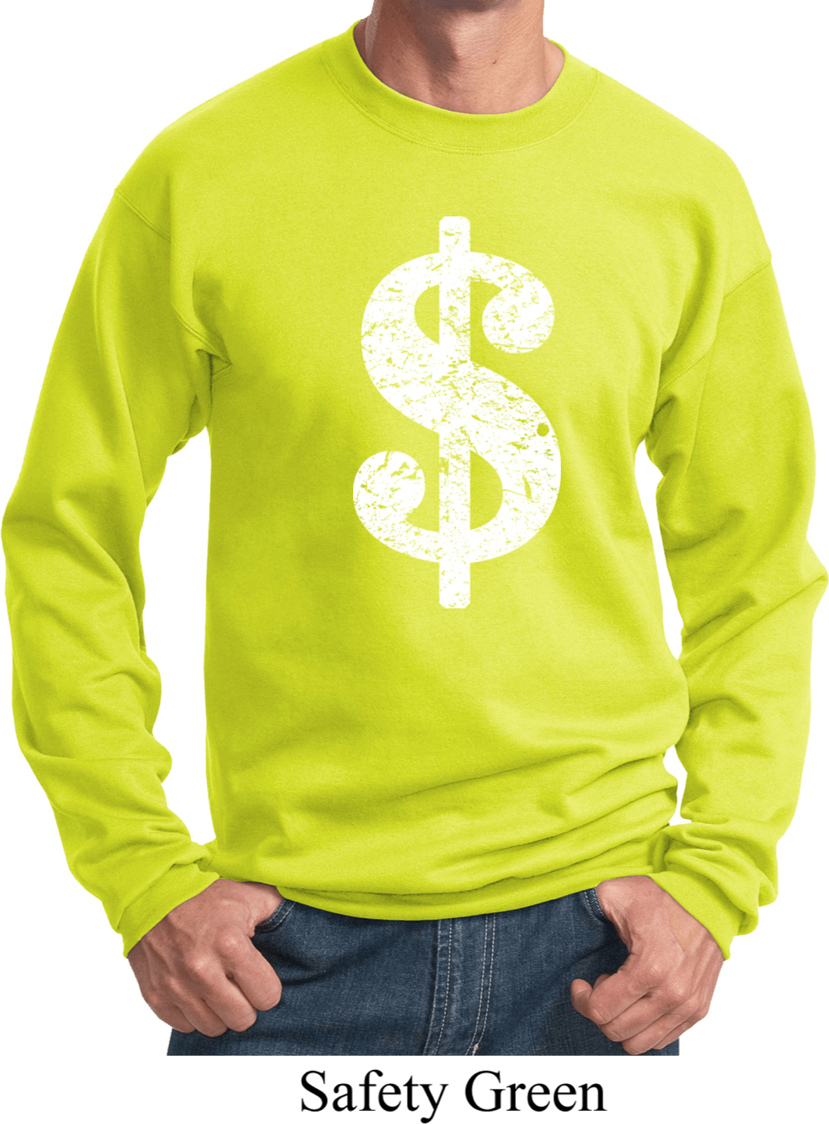 Funny Sweatshirt Distressed Dollar Sign Sweat Shirt - Distressed Dollar ...